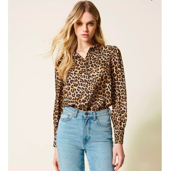 Zara | Tops | Zara Leopard Print Button Down Shirt | Poshmark